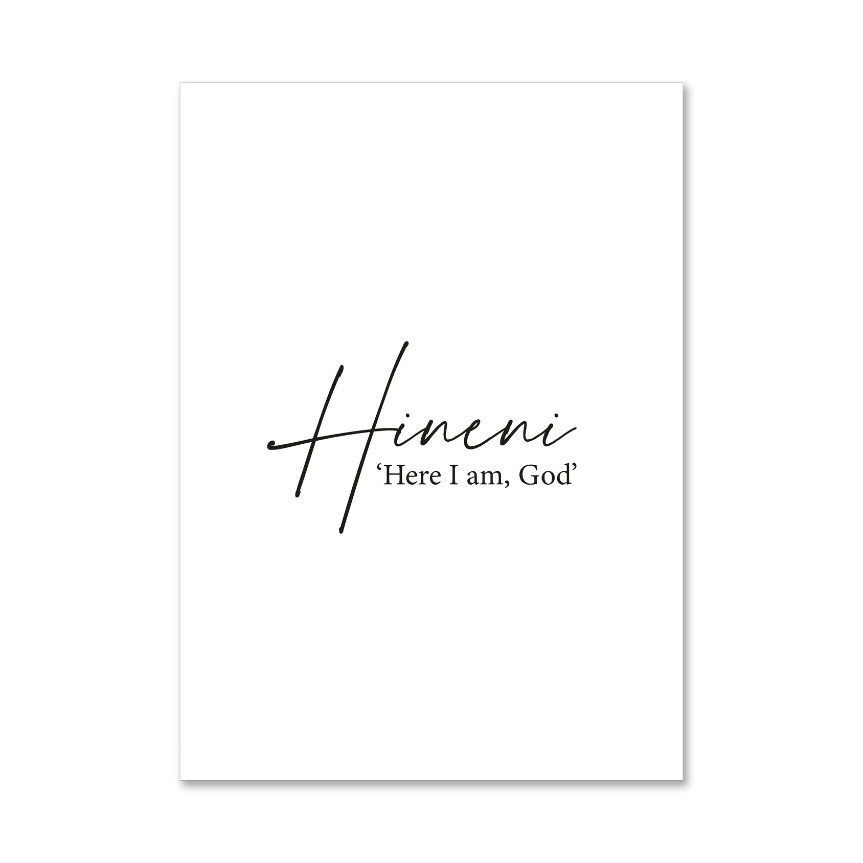 Christelijke wenskaart | Hineni. Here I am, God – Kjoetcards